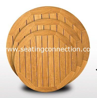 TK-TP-RD Florida Seating Teak Wood Tops Round
